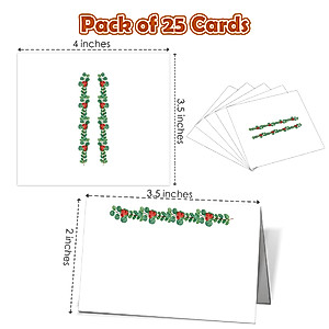 25 Pack Place Cards, Editable Name Cards for Table Seating, Christmas Holiday Party Tent Style Cards for Baby Shower, Birthday Party, Party Decoration and Supplies-LE04