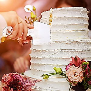 50 PCS Disposable Plastic Cake Cutter and Server Clear Cake Plastic Server Cutter Plastic Cake Server Cutting for Pie Tart Cake Dessert Pizza Pastry, Baking Cutter Holder Transfer for Kitchen Wedding