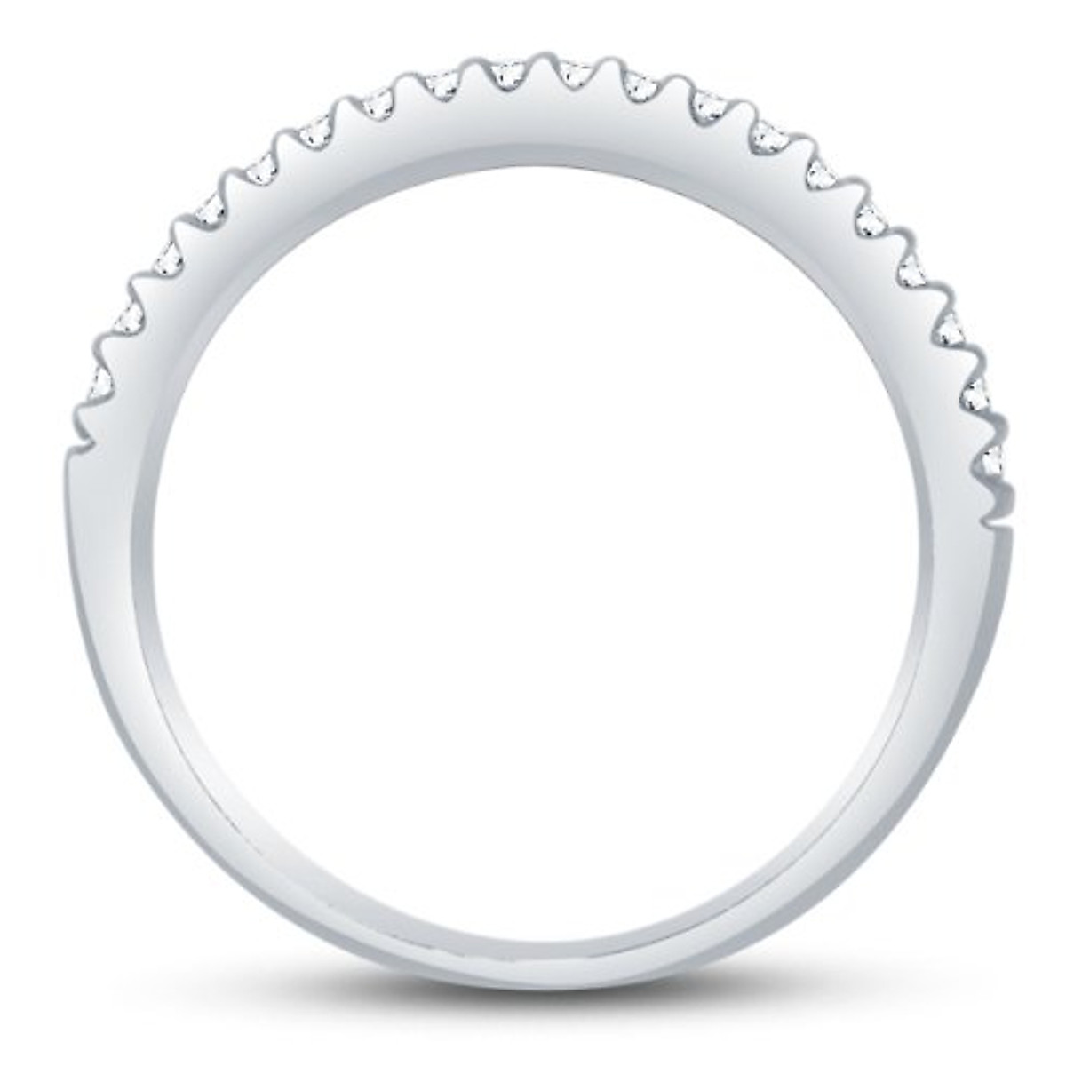 Solid 14k White Gold CZ Cubic Zirconia 3 Three Stone Bridal Engagement Ring w/Matching Wedding Band Two Ring Set - Round Brilliant Cut Solitaire with Round Side Stones (3.0cttw, 1.0ct. Center)