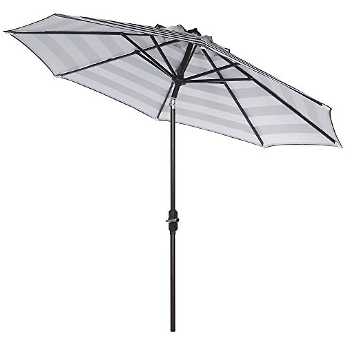 Safavieh PAT8004D Outdoor Collection Iris Fashion Line Auto Tilt Umbrella, 9', Grey/Off White