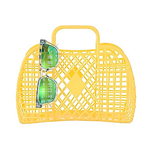 Girls Jelly Purse, Women’s Plastic Tote Bag, Jelly Bag Purse For Little Girls (Yellow)