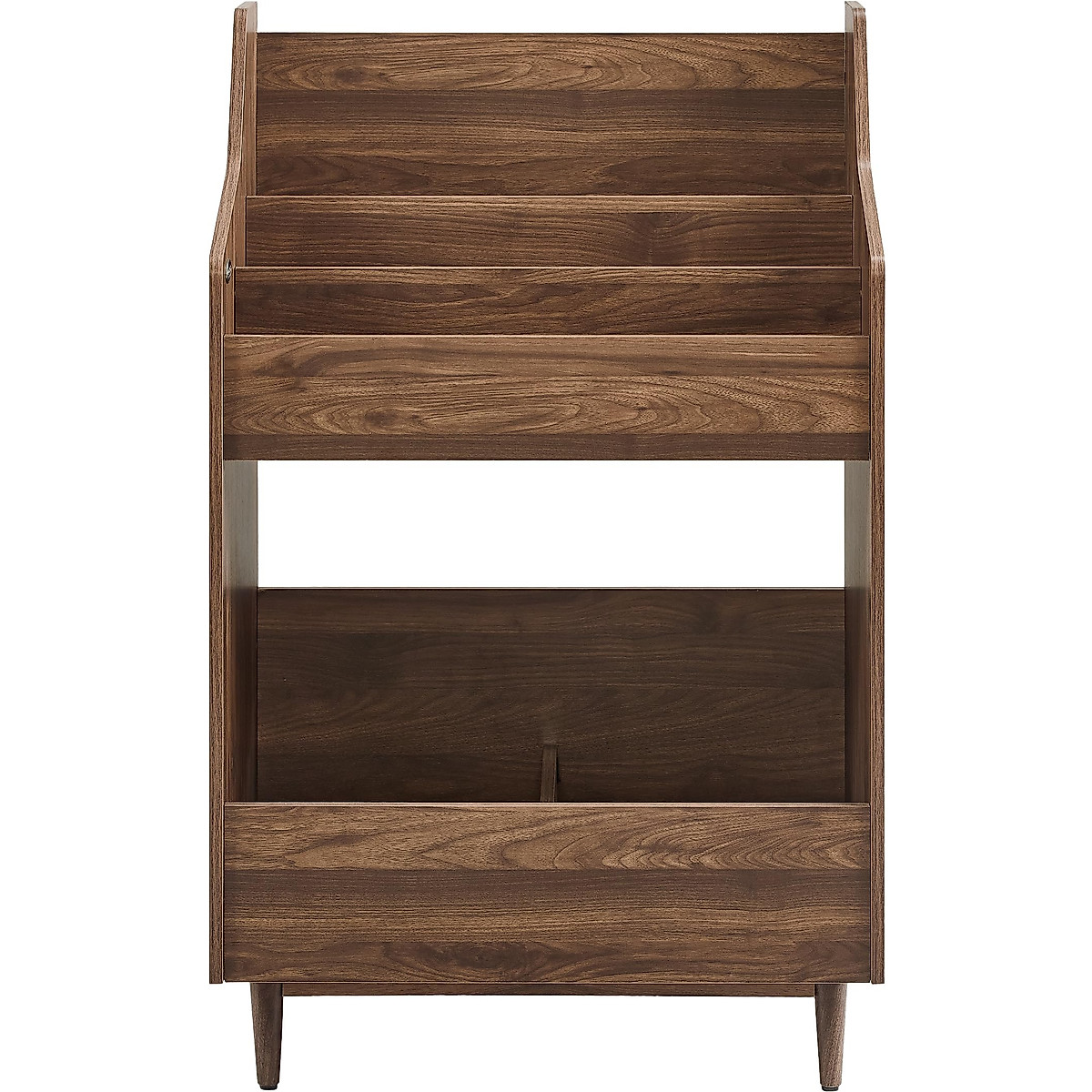 Crosley Furniture Liam Vinyl Record Storage Stand, Tiered Storage Shelves for Records, Walnut