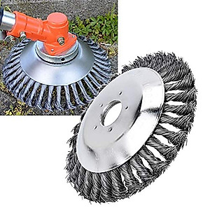 Jectse Wire Wheel Steel Brush Grass,Trimmer Head Cutter,Round Weed Cleaning Replacement Tool,for Garden Mower Grass String Trimmer(150mm)