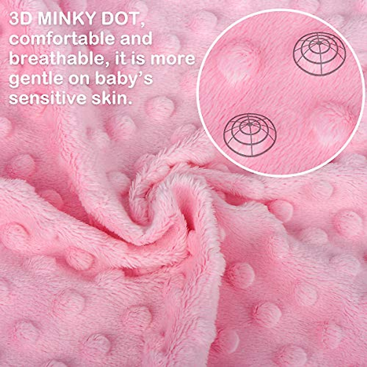 Nozaam - Baby Plush Minky Dot Changing Pad Cover - Ultra-Soft Stretchy Fitted Cover for Standard Nursery Changing Pad (Pink)