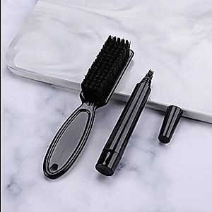 JINGYANG Beard Pencil Filler,Fast Camouflage Natural Hair Grower Waterproof Beard Pencil with Brush Kit for Mens (Black + Dark Brown)
