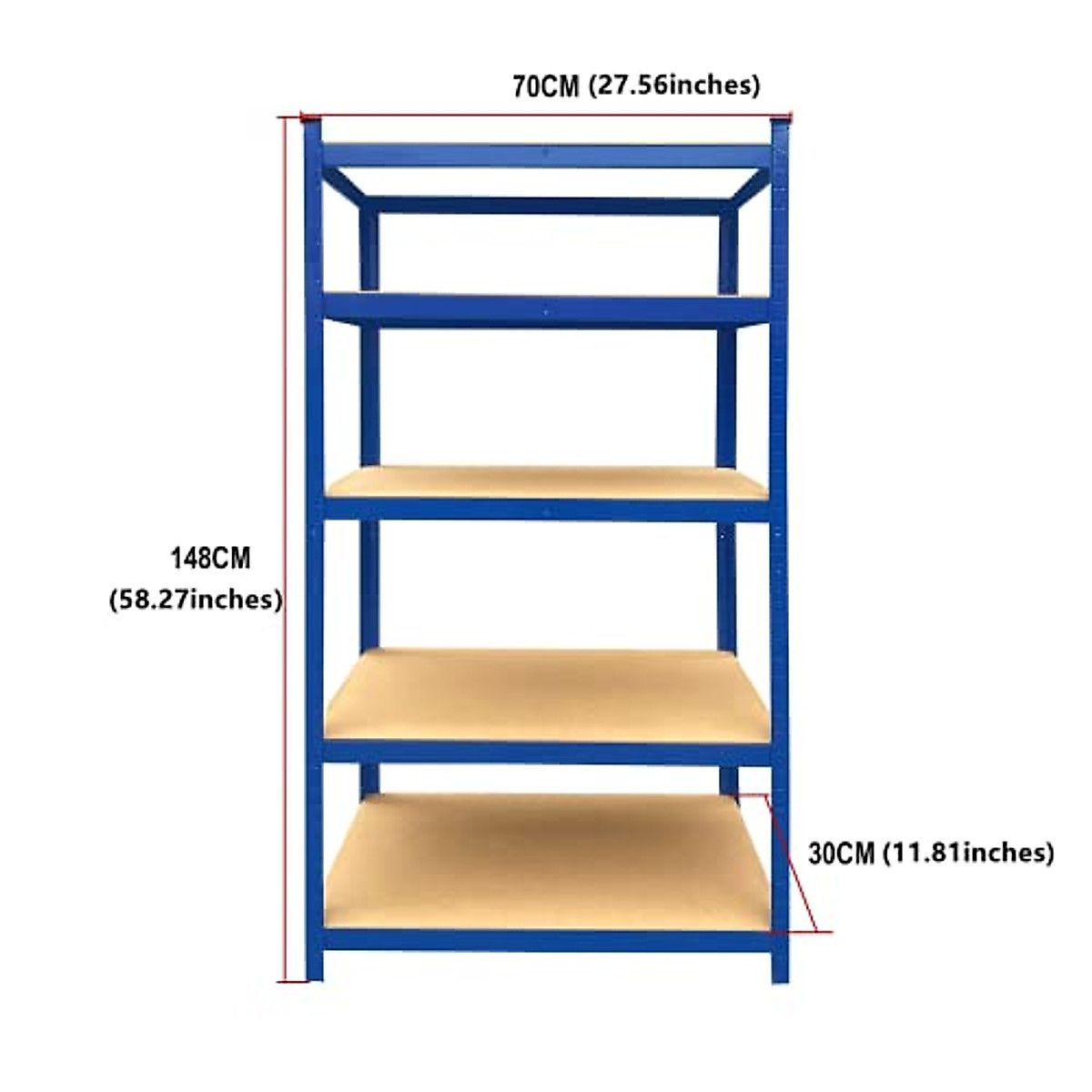 Qimu 5-Tier Storage Shelving Unit,Heavy Duty Garage Storage, Adjustable Shelving Metal Storage Rack for Kitchen Living Room Office,1653lbs Load Capacity (Total)