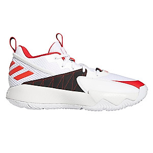 adidas Unisex Dame Extply 2 Basketball Shoe, White/Vivid Red/Dash Grey, 10 US Men