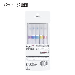 KOKUYO Mark+ Two Way Color Marker, 5-Pack(Pink, Blue, Green, Purple, and Yellow) PM-MT200-5S