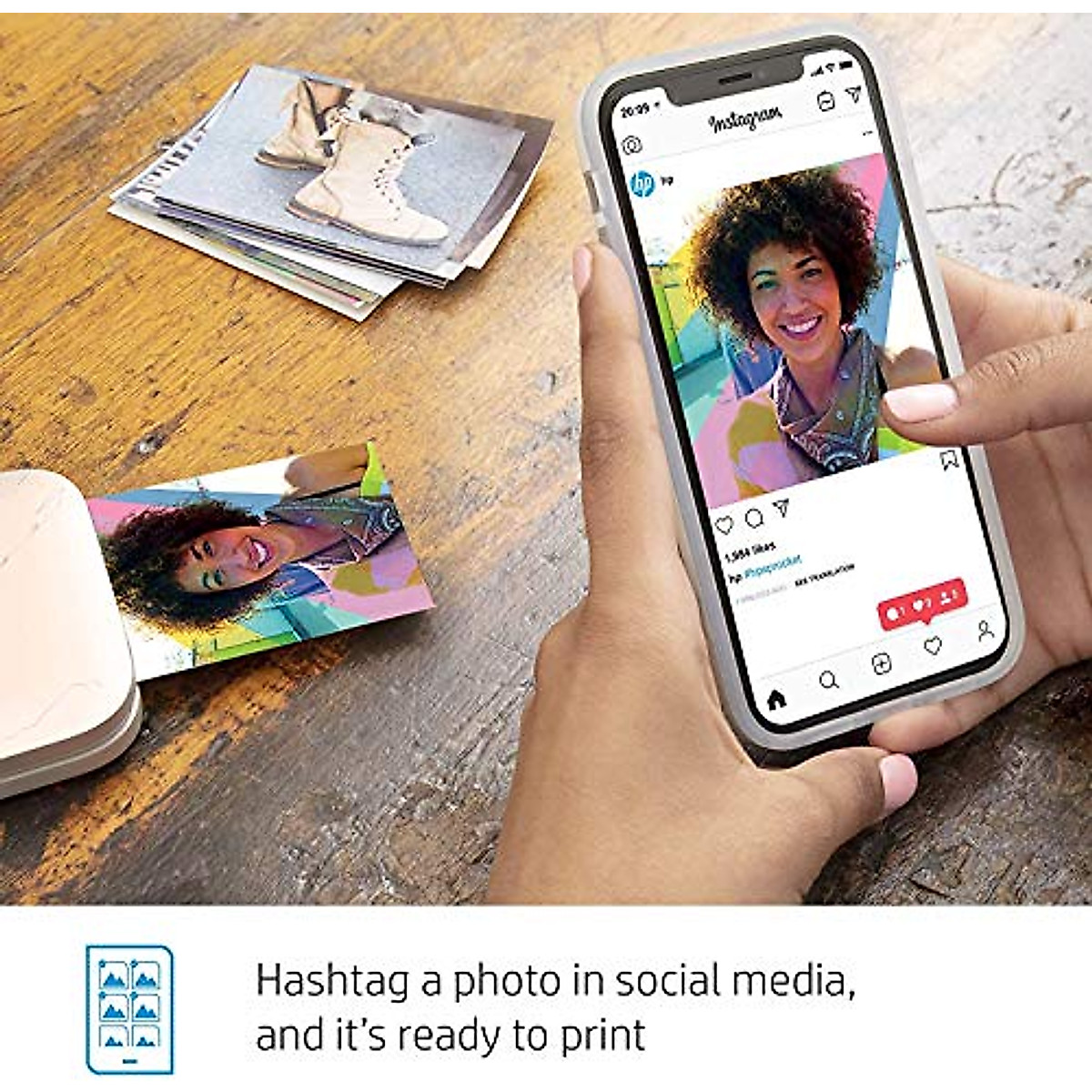 HP Sprocket Select Portable 2.3x3.4" Instant Photo Printer (Eclipse) Print Pictures on Zink Sticky-Backed Paper from your iOS & Android Device.