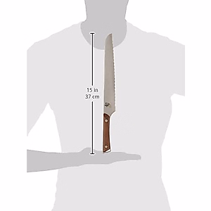 Shun Cutlery Kanso Bread Knife 9”, Long Serrations Glide Through Bread, Ideal for Cakes and Pastries, Authentic, Handcrafted, Japanese Serrated Kitchen Knife