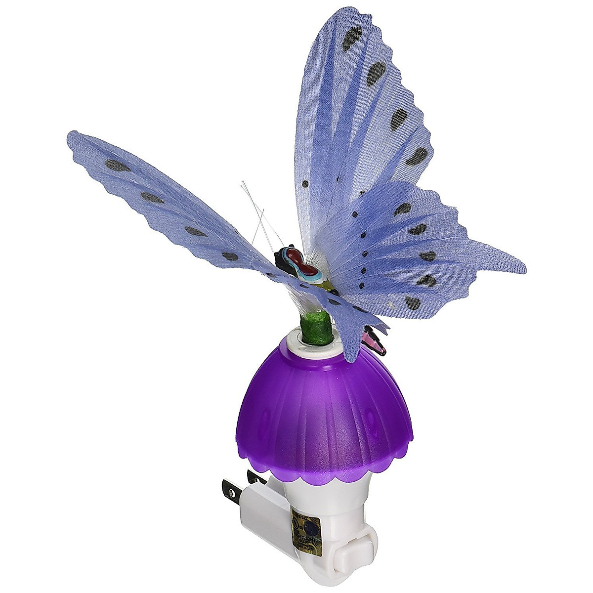 AMZSTAR Kids Night Light,Fiber Optic Butterfly Plug LED Color Change Night Light Decor Lamp Gift Toy (Purple)