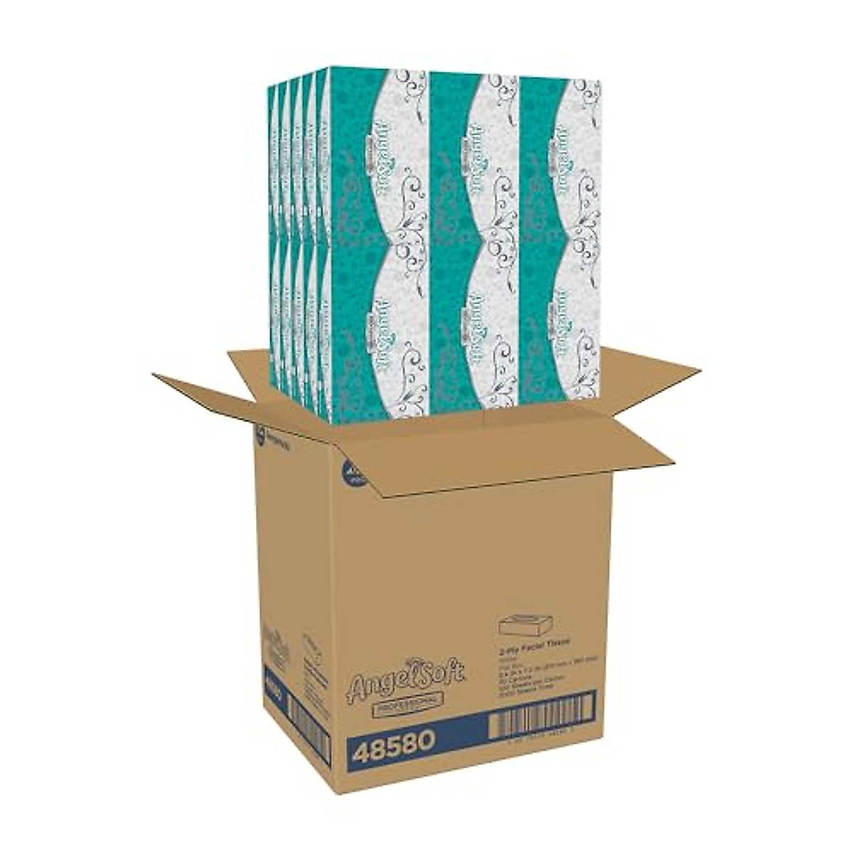 Georgia-Pacific Angel Soft Professional Series 2-Ply Facial Tissue, 30 Flat Boxes, 100 Sheets Per Box (48580)