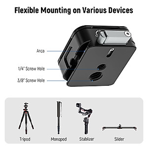 NEEWER Arca Type Quick Release Plate Kit, Four Side Slot Compatible with Arca Swiss Camera Mount Adapter with 1/4” 3/8" Threads for Gimbal Stabilizer Tripod Head Slider, Max Load 17.6lb/8kg, CA009