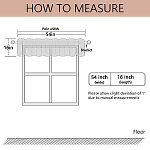 MRTREES Striped Sheer Valance Curtain 16 inches Long 1 Panel Living Room Pinstripes Linen Textured Valances Bedroom Window Sheer Panels Pole Pocket Kitchen Window Treatments - Ivory Stripe