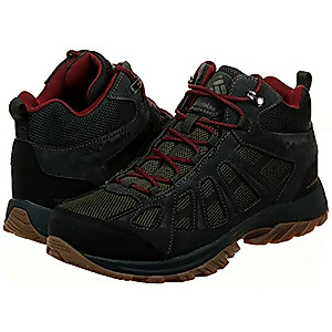 Columbia Men's Redmond III Mid Waterproof Hiking Shoe, Nori/Red Jasper, 13