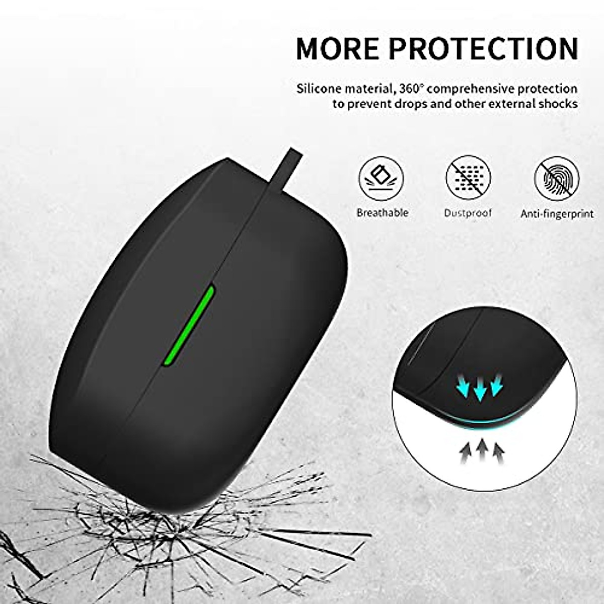 for Sony WF-1000XM4 Case Cover,Woocon 5 in 1 Soft Silicone Protective Accessories Kit Skin Sleeve for Sony WF1000XM4 True Wireless Earbuds Charging Case with Keychain/Anti-Lost Strap/Ring/Brush(Black)