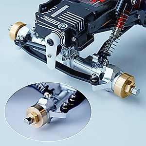 OGRC 4PCS Brass Wheel Weights 28g Wheel Weights with 8mm Hex Extended Adapter for Axial SCX24 C10 Jeep JLU Gladiator Bronco Deadbolt RC Crawler Car - 7g/pc