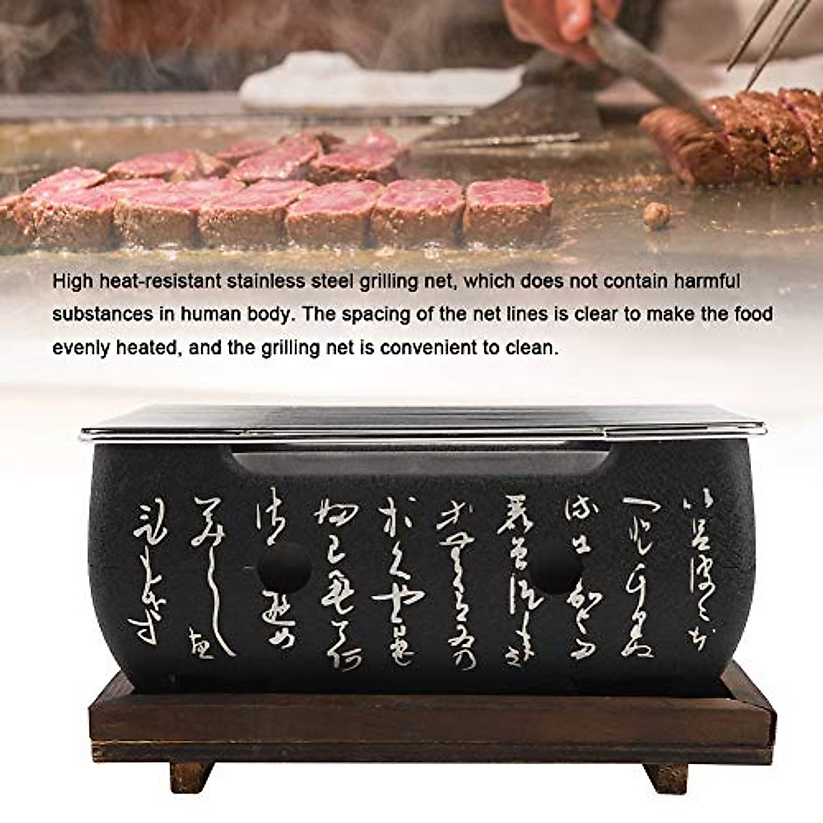 Japanese Yakiniku Grill, Portable Barbecue Stove Heat-Resistant Japanese Food Charcoal Stove, Independent Carbon Trough, for Household, Yakiniku, Robata, Yakitori, Takoyaki and BBQ