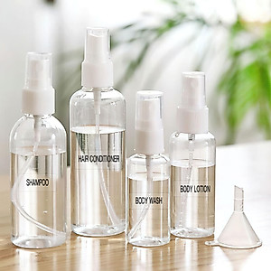 HVSWLY 300 PCS Waterproof Labels for Travel Size Bottles,Clear Bathroom labels and Beauty Organization Labels,Travel Bottle Labels for Shampoo Conditioner Lotion Cream