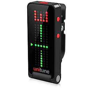 TC Electronic UNITUNE CLIP NOIR Headline Black Clip-On Tuner with Strobe and Chromatic Modes and 108 LED Matrix Display for Uncompromised Tuning Quality