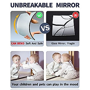 Unbreakable Full Length Mirror Wall Tiles,Shatterproof Plexiglass Full Body Mirror,Extra Thick1/8",12"x12"x4Pcs,Closet Mirrors for Bedroom,Gym Mirrors for Home Gym,Peel and Stick Mirrors For Wall