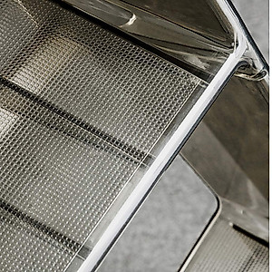 Acrylic 3 Step Ladder Step Stool Transparent L44xW52xH63cm Folding Step Stool 150kg Capacity Ladder for Kitchen Electroplated Silver Iron Frame Household Stool