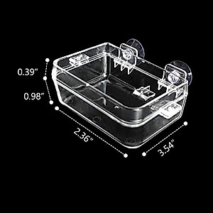 Fuongee Reptile Gecko Feeder Dish Bowl Chameleon Worm Anti-Escape Bowl Suction Cup Feeder for Reptiles, 1 Feeder and 2 Feeding Tong