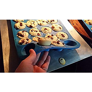 KPKitchen Silicone Mini Muffin Pan - 24 Cup Nonstick, Includes Free Mini Muffin Paper Cups - Ideal for Cupcakes, Muffins, Fat Bombs & More