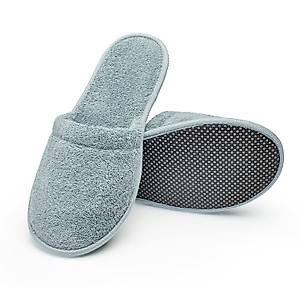 Arus Womens Turkish Terry Cotton Cloth Spa Slippers One Size Fits Most, Seafoam, 6-9.5 Wide Women