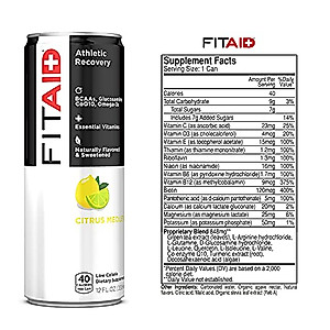 FITAID Recovery Blend, BCAAs, Glucosamine, Electrolytes, Green Tea, 100% Clean, Paleo, B-Complex, Vegan & Gluten-Free, No Sucralose, 12-oz. cans (Pack of 12)