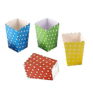 SAFIGLE 24pcs Popcorn Boxes Disposable Containers Party Decoration Supplies Dot Design Snack Box Paper Popcorn Buckets Chicken Popcorn Box Foldable Party Popcorn Cups