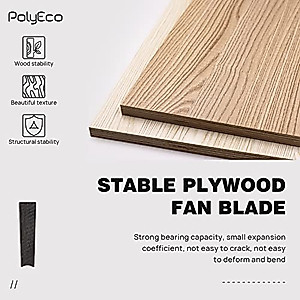 POLYECO Modern Ceiling Fans with Light, 6-Speed LED Ceiling Fan with Reversible DC Motor, Remote Control & Timing Function for Living Room Dining Room Bedroom(Matte Silver)