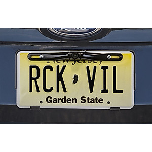 Rockville, RCA RBC5B Black Metal Car License Plate Camera+Night Vision+Distance Lines