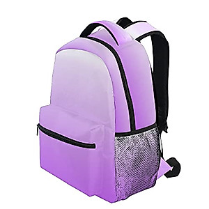Gradient Purple Backpack for Boy Girl Bookbag School Bag Daypacks for Women Gradient Purple