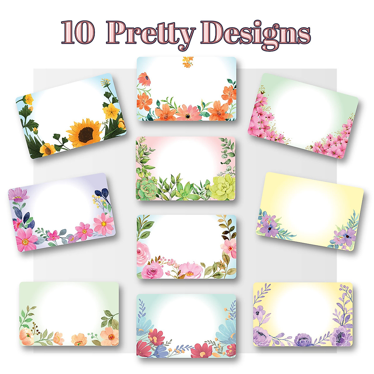 350 Pack Hello My Name is Stickers Identification Badges, 3.5" X 2.25" Peel and Stick for Conferences, Offices and Schools - Made in The USA (Floral)