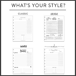 BetterNote Notes Refill Pages for Discbound Notebooks, fits Happy Planner, Levenger Circa, TUL, Staples Arc, InkWell Press, Talia (Modern- 25 Sheets, 9-Disc, 7"x9.25")