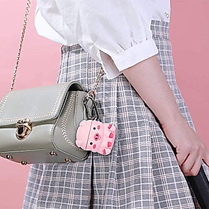 Besoar Sit Pink Pig for Airpod 1/2 Case, Cartoon Cute Fashion Cool Silicone Design Animal Character Cover for Airpods, Unique Stylish Kawaii Funny Fun Shell Girls Women Kids Boys Cases Air Pods 2&1