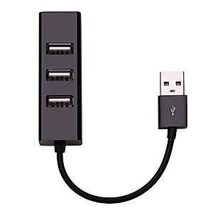 LIYU USB Port Splitter 4 Port Compact Portable High Speed USB 2.0 Data Hub for Windows MacBook Mac Pro Mac Notebook PC and More (Black)