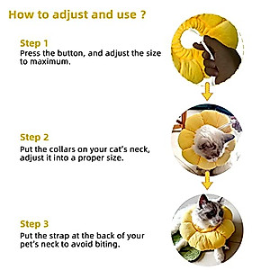 KUDES Cat Small Dog Recovery Collar, Cute Sunflower Neck Cone After Surgery, Adjustable Pet E Collar, Wound Healing Protective Cone Surgery Recovery Elizabethan Collars for Small Pet
