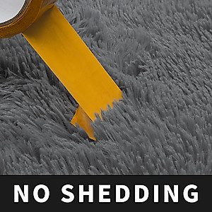 Easy-Going 4X4 Feet Round Area Rugs for Living Room, Non-Slip Floor Shaggy Rugs for Bedroom, Fluffy Shag Fuzzy Plush Soft Carpets, Indoor Carpet for Kids Boys Girls Dorm Nursery Room, Grey