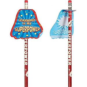 Really Good Stuff Learning Is My Superpower Pencil Tux And Pencils - 12 pencils, 12 tuxes