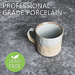 Bosmarlin Large Ceramic Coffee Mug, Blue Big Tea Cup for Office and Home, 18 Oz, Dishwasher and Microwave Safe, 1 PCS (Light blue, 1)