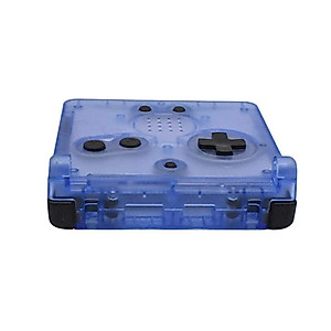 Cowhilan Replacement Clear Full Housing Shell Case Compatible with Gameboy Advance SP GBA SP Console, Send with Game Card Shell, Transparent Blue