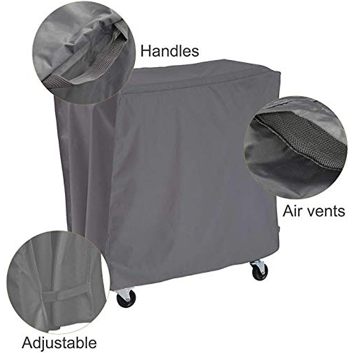 Hysbame Grey Cooler Cover Universal Waterproof Durable Rolling Cooler Patio ，Fits Most 80 Quart Rolling Cooler Cart Cover, Outdoor Beverage Cart, Patio Ice Chest Protective Covers