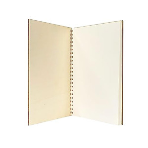 4 Pack A4 Wood Cover Jounal Notebook 80 Pages Sketchbook 9x12 Inch Unlined Spiral Notebook for Crafts