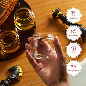 Whiskey Barrel Decanter Set - Liquor Dispenser Birthday Valentine's Day Gifts Ideas for Men Husband - 1350ML Decanter with 4 Whiskey Glasses for Alcohol, Bourbon, Scotch, Vodka, Tequila, Wine