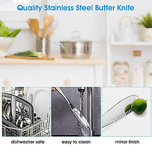 Mlesi Butter Knife Stainless Steel Butter Spreader Knife,Multifunctional Butter Knife for Cold Butter,3 in 1 Kitchen Gadgets, Butter Grater, Butter Spreader and Grater with Serrated Edge (3-Pack silver)