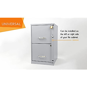 Guardianite File Cabinet Locking Bar. Fits 2 and 3 Drawer File Cabinets. includes Padlock and Cobalt Drill Bit. (Gray)