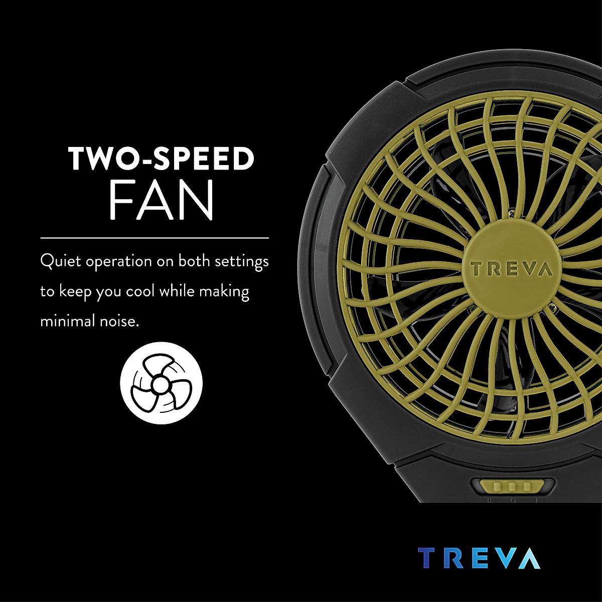 Treva 5 Inch Battery Powered Clip Slim and Portable Cooling Fan with Clamp for Travel, Outdoor,Camping, Car, Office Desk, Baby Stroller - Multi-Directional Rotating and Adjustable Head (2 Pack)