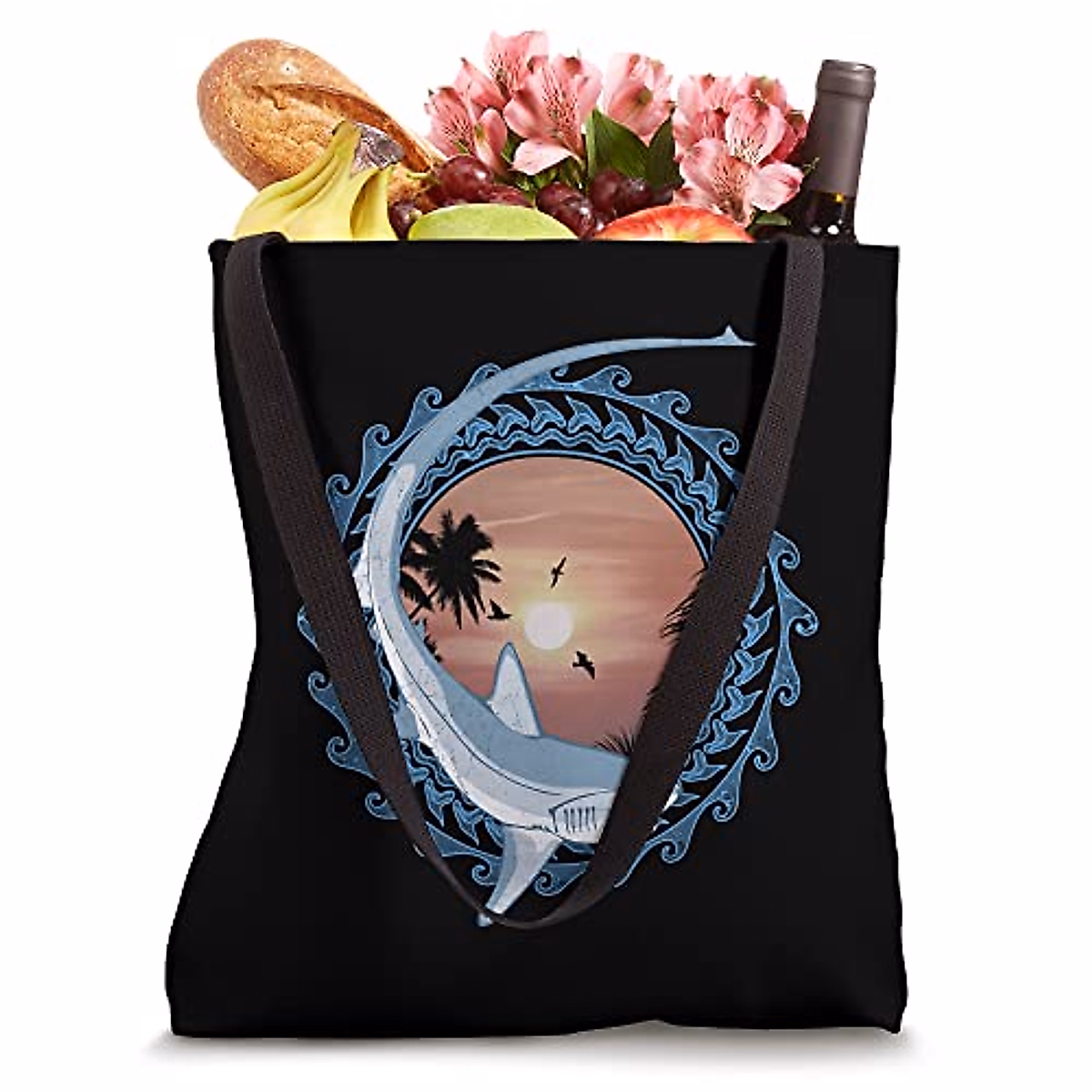 Thresher Shark Polynesian Design Tote Bag